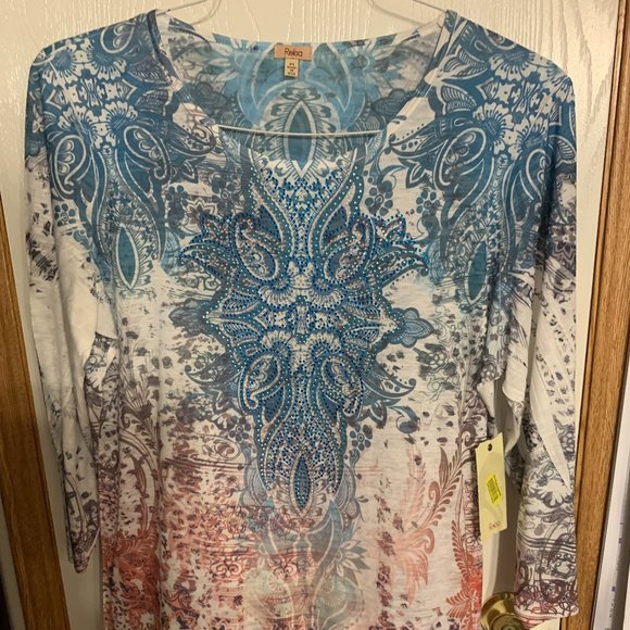 Reba | Tops | Reba Womens Blue Top | Poshmark